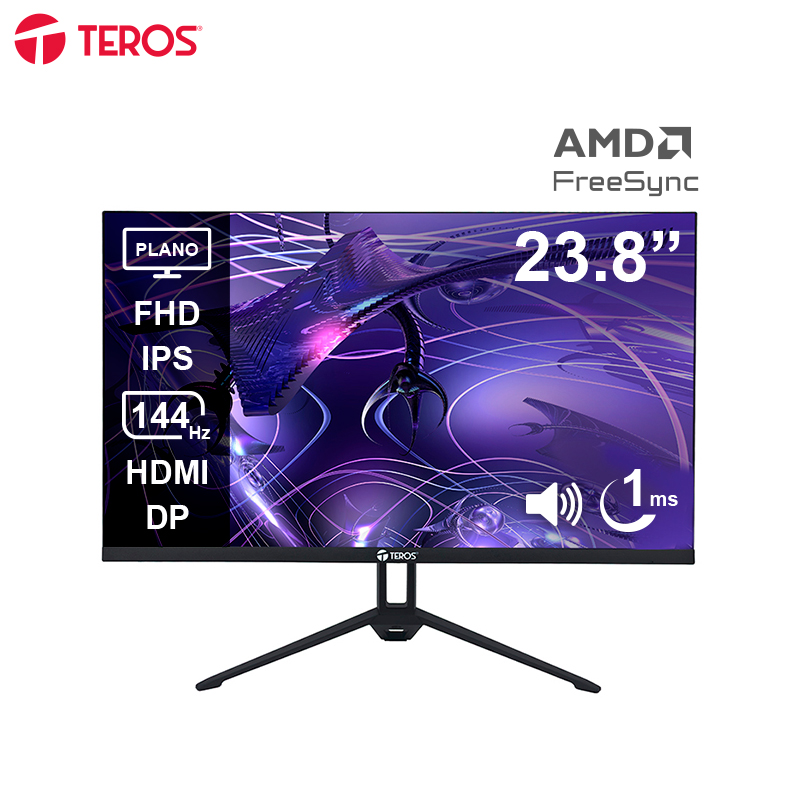 Monitor Plano TEROS TE-2417S, 23.8″ FHD IPS, 144Hz, 1ms, HDMI, DP ...